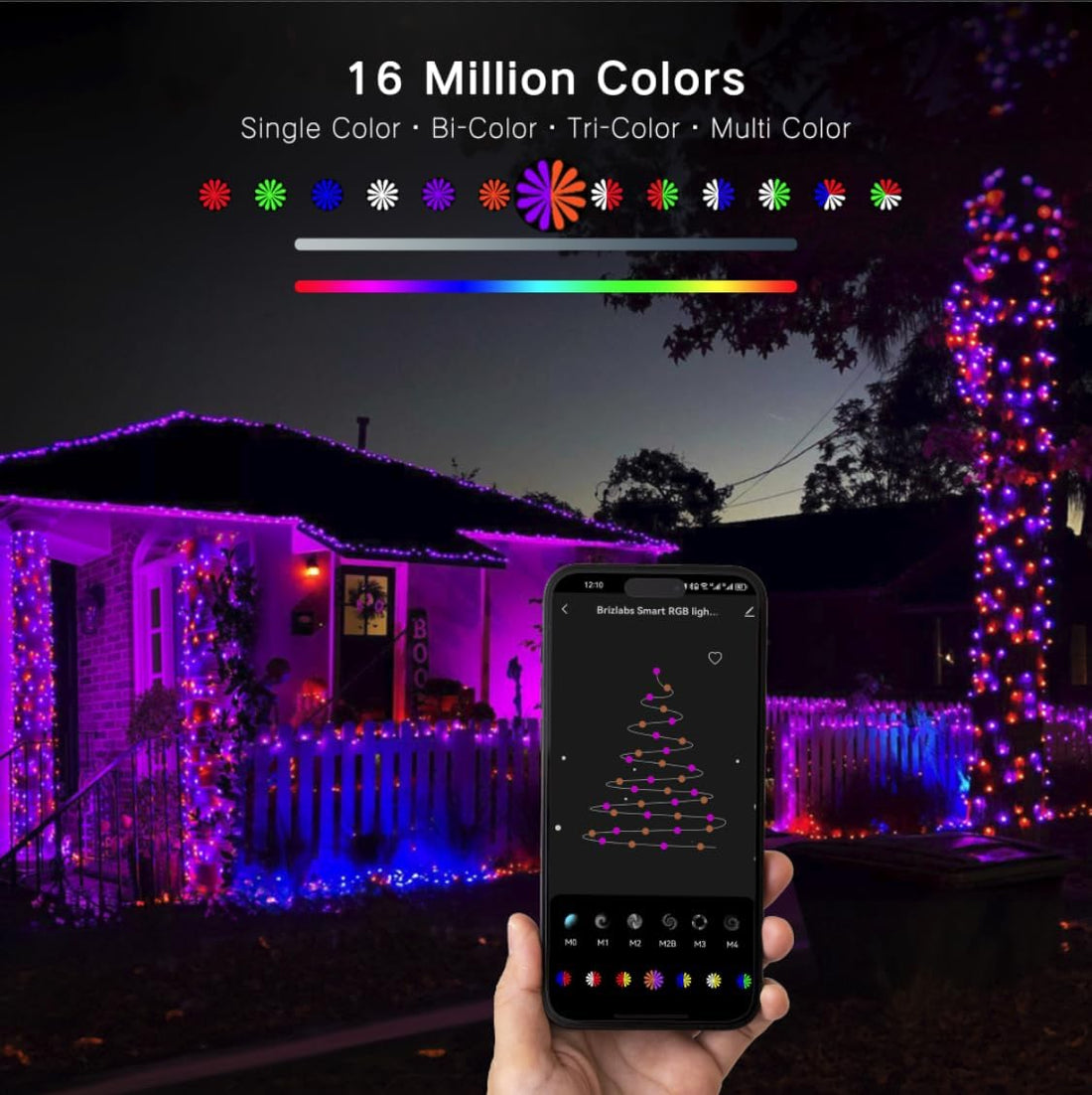 BrizLabs Smart Christmas Lights 196ft 600 LED App Controlled Work with